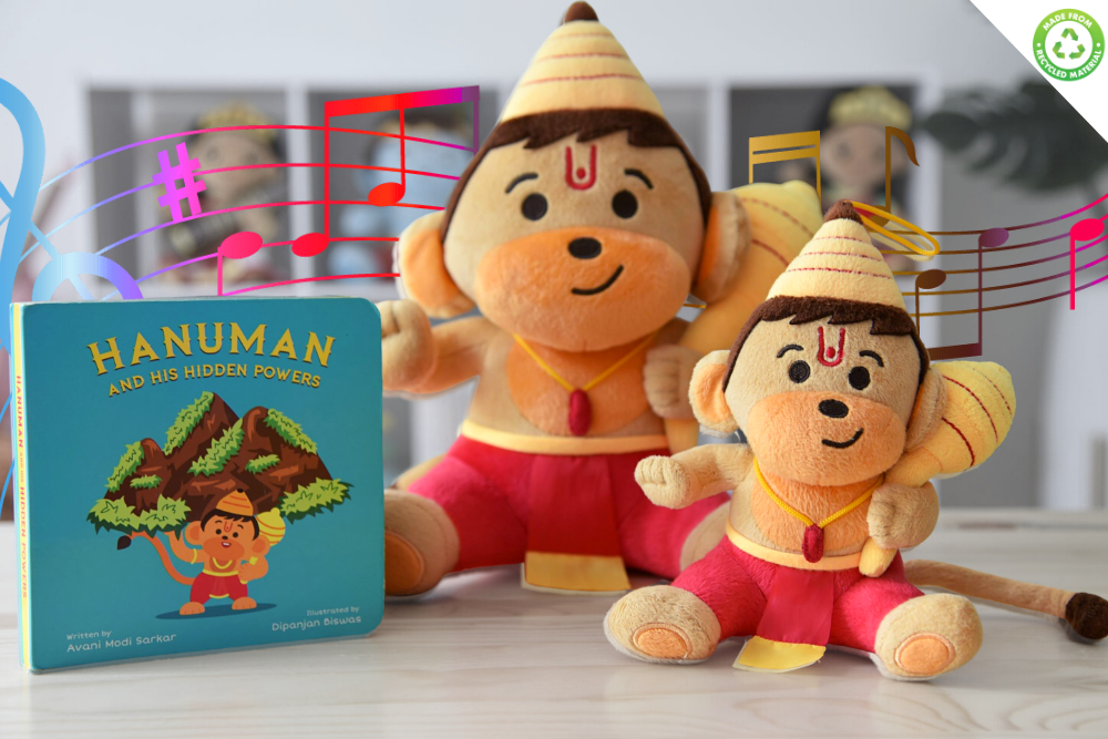 Baby Hanuman Collection - Mantra Singing Soft Toys with Book - Modi Toys